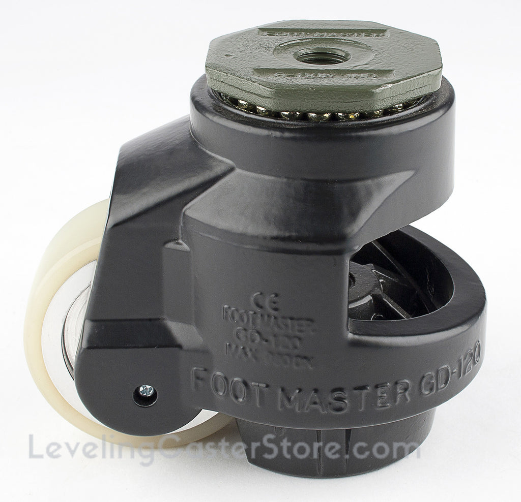 Heavy Duty Leveling Casters | 3" Wheel with Plate Mount in Black ...