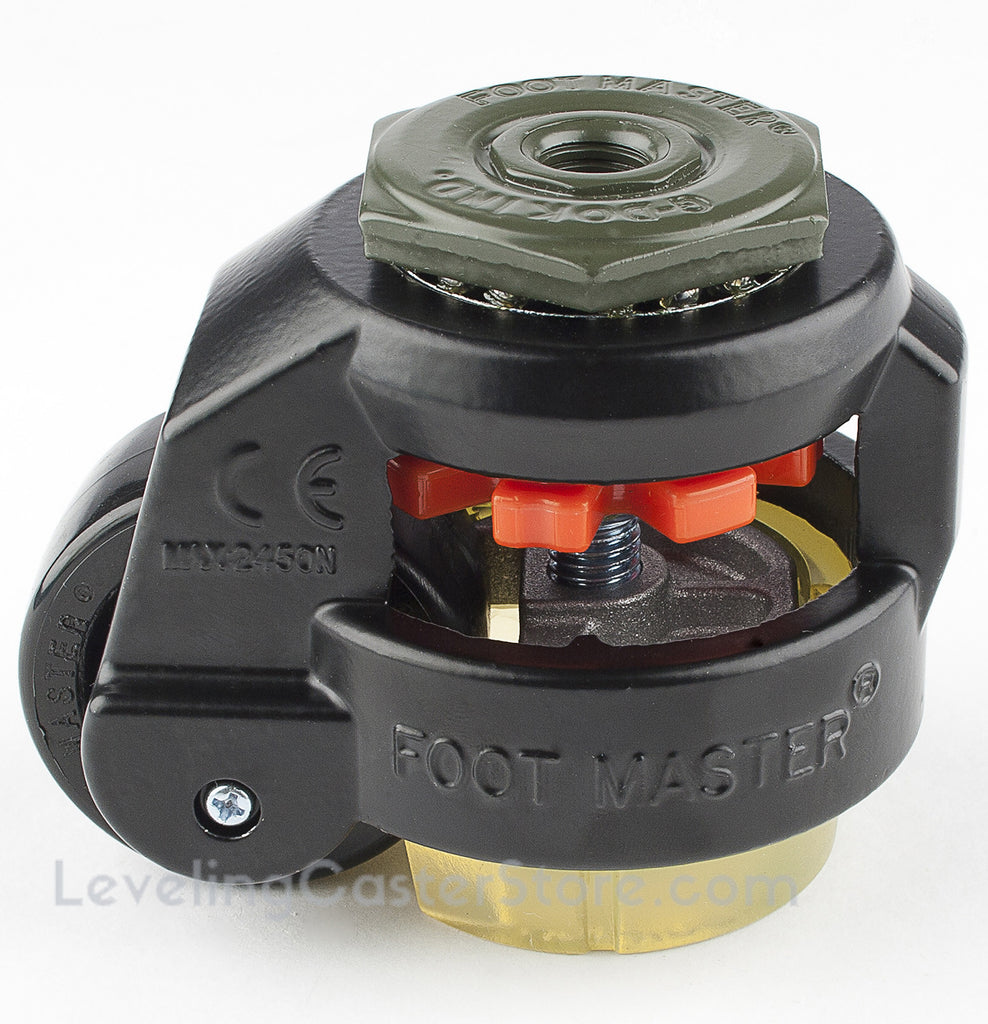 Leveling Casters | 2" Wheel with 1/2" Stem Mount in Black – Leveling ...