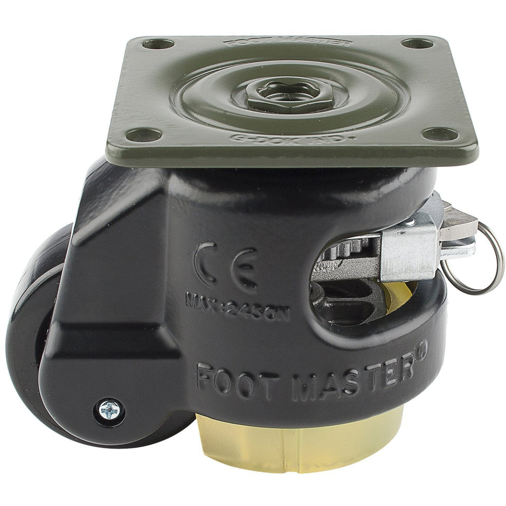 Leveling Casters | 2" Wheel with Ratchet Adjustment and Plate Mount ...