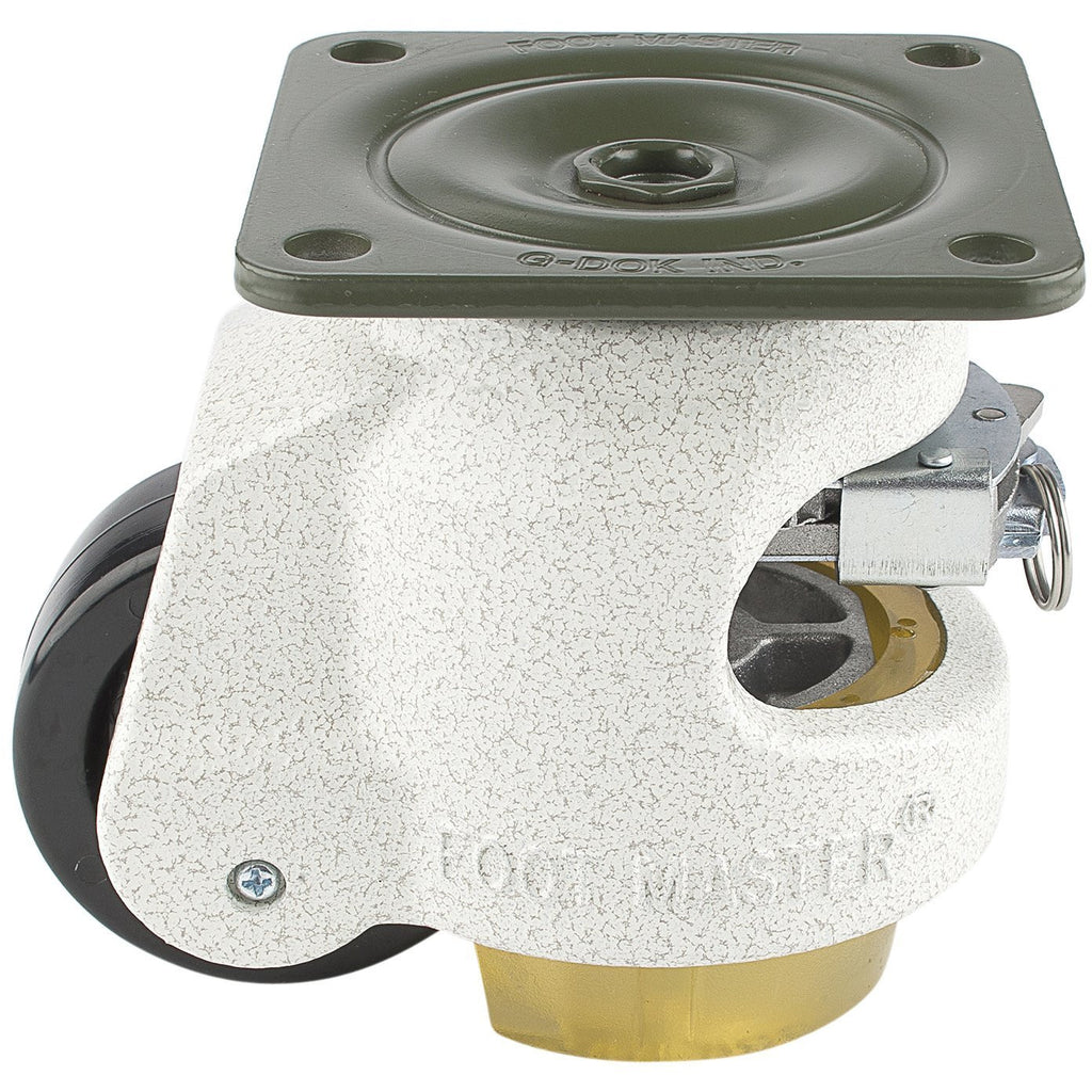Leveling Casters | 2-1/2" Wheel with Ratchet Adjustment and Plate Mount ...