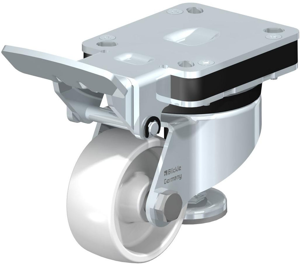 Leveling Casters | 3" Nylon Wheel Pedal Style Leveling Caster ...